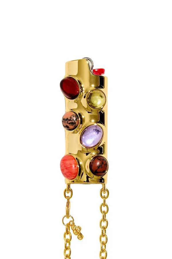 Edie Parker Stoned Crossbody Lighter Case - Amber