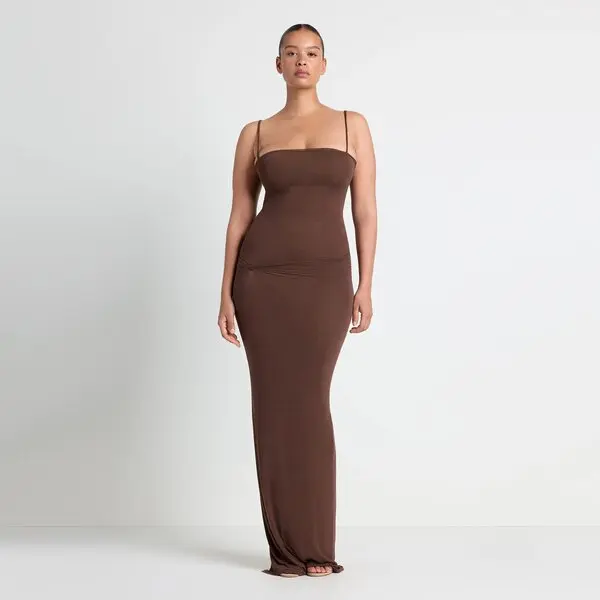 SKIMS Sheer Modal Long Dress | Deep Neutral | | Vettese X