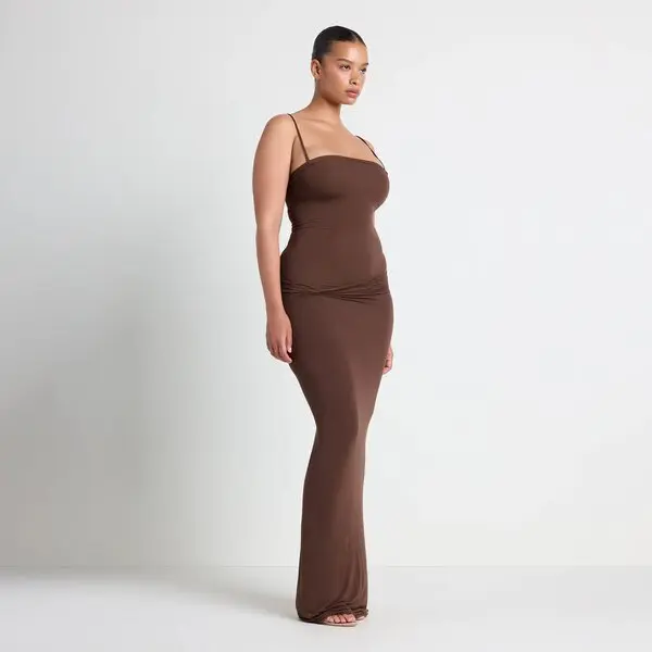 SKIMS Sheer Modal Long Dress | Deep Neutral | | Vettese X