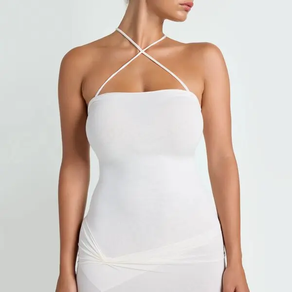SKIMS Sheer Modal Long Dress | White | Medium | Vettese X
