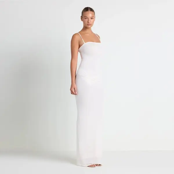 SKIMS Sheer Modal Long Dress | White | Medium | Vettese X