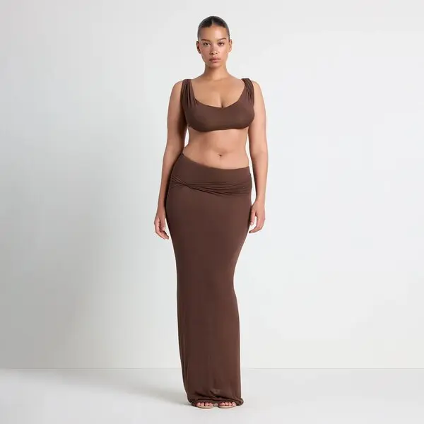 SKIMS Sheer Modal Draped Bralette | Deep Neutral | | Vettese X - Cocoa