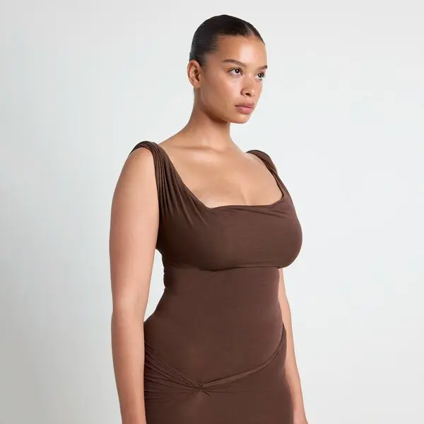 SKIMS Sheer Modal Draped Bralette | Deep Neutral | | Vettese X