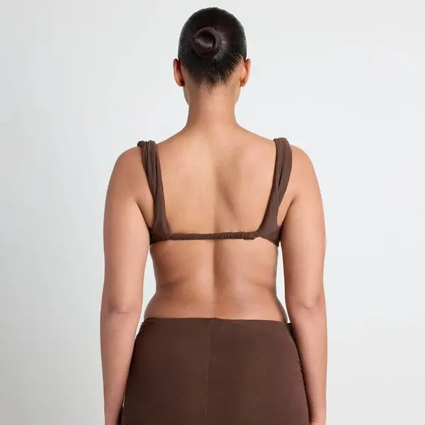SKIMS Sheer Modal Draped Bralette | Deep Neutral | | Vettese X
