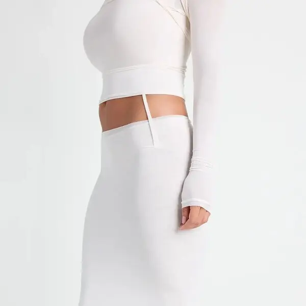 SKIMS Sheer Modal Midi Skirt - Ecru