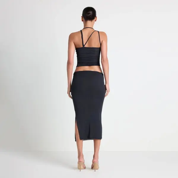 SKIMS Sheer Modal Midi Skirt - Onyx