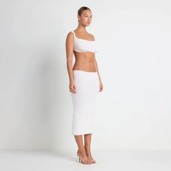 SKIMS Sheer Modal Draped Bralette | White | | Vettese X