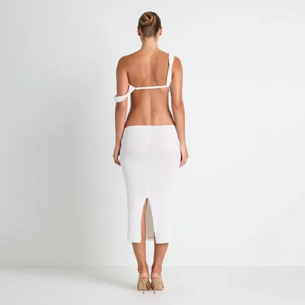 SKIMS Sheer Modal Draped Bralette | White | | Vettese X