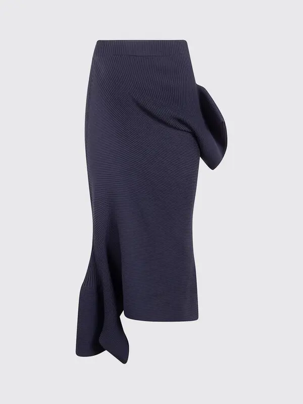 Issey Miyake Asymmetric Hem Crêpe Pencil Midi Skirt