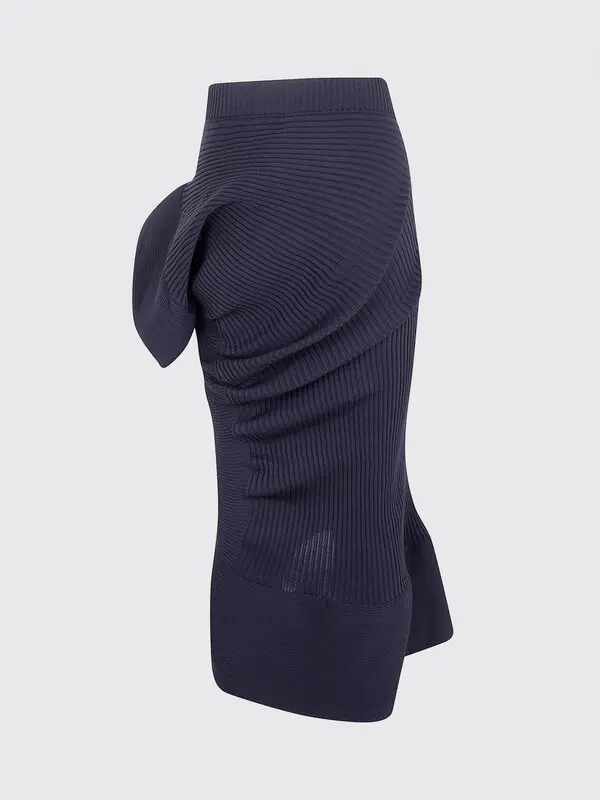 Issey Miyake Asymmetric Hem Crêpe Pencil Midi Skirt