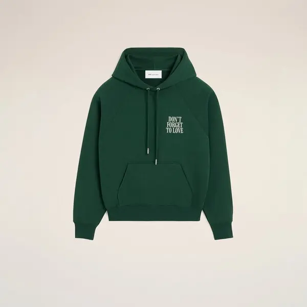 AMI Paris Don't Forget To Love' Hoodie - Bottle Green