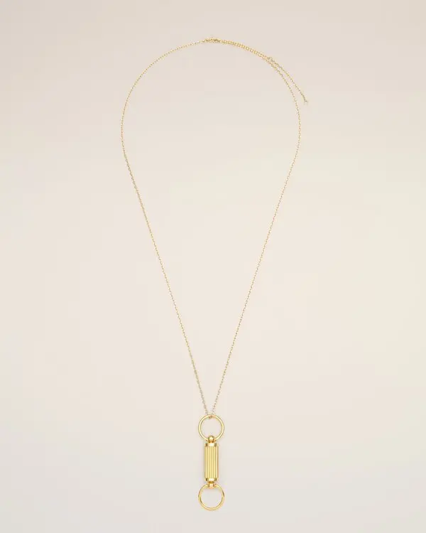 AMI Paris Brass Glasses Pendant Necklace