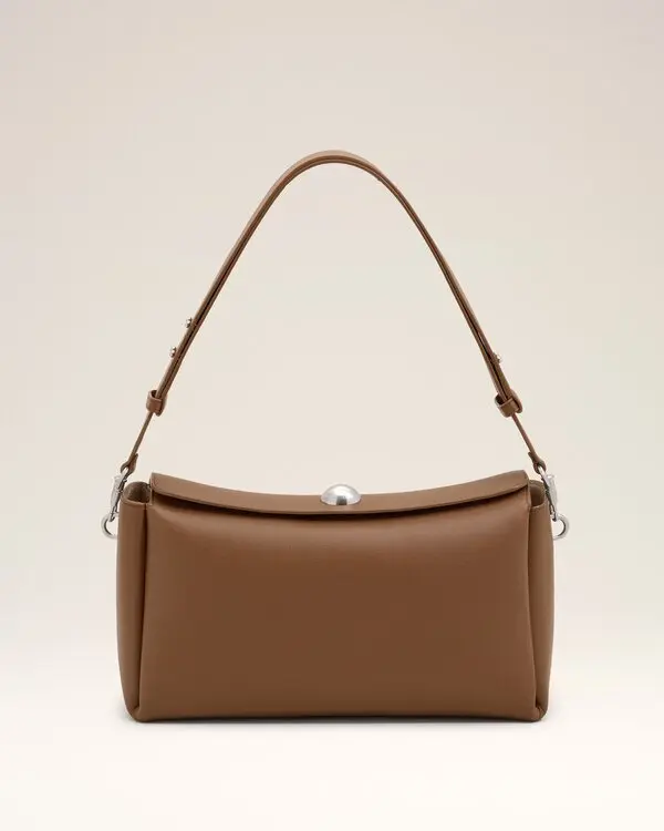 AMI Paris Medium Brown Cow Leather Carrousel Bag Brown - Mocha