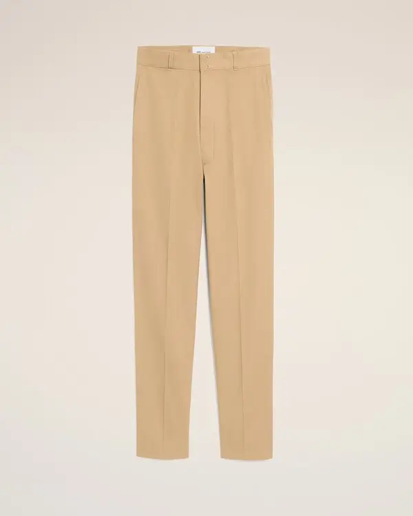 AMI Paris Beige Parisian-fit Cotton Trousers Beige