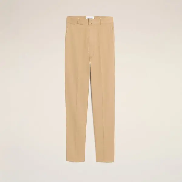 AMI Paris Beige Cotton Trousers - Mastic Beige