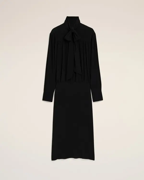 AMI Paris Midi Lavallière Silk-blend Dress