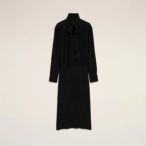 AMI Paris Midi Lavallière Silk-blend Dress