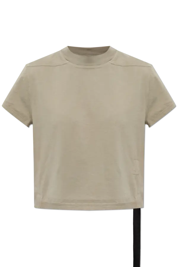 Rick Owens Cropped T-shirt With Decorative Stripe - Beige