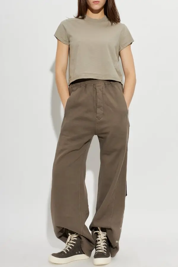 Rick Owens Cropped T-shirt With Decorative Strap