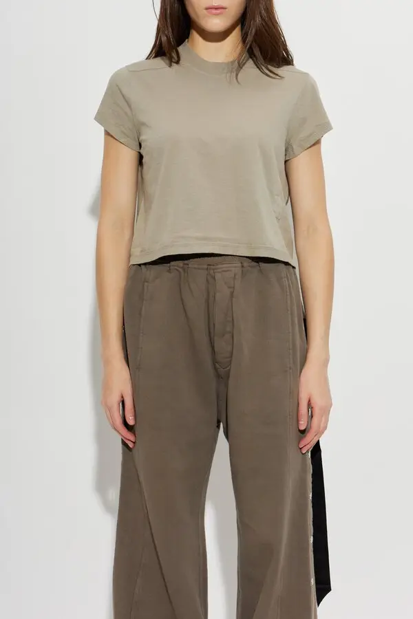Rick Owens Cropped T-shirt With Decorative Strap