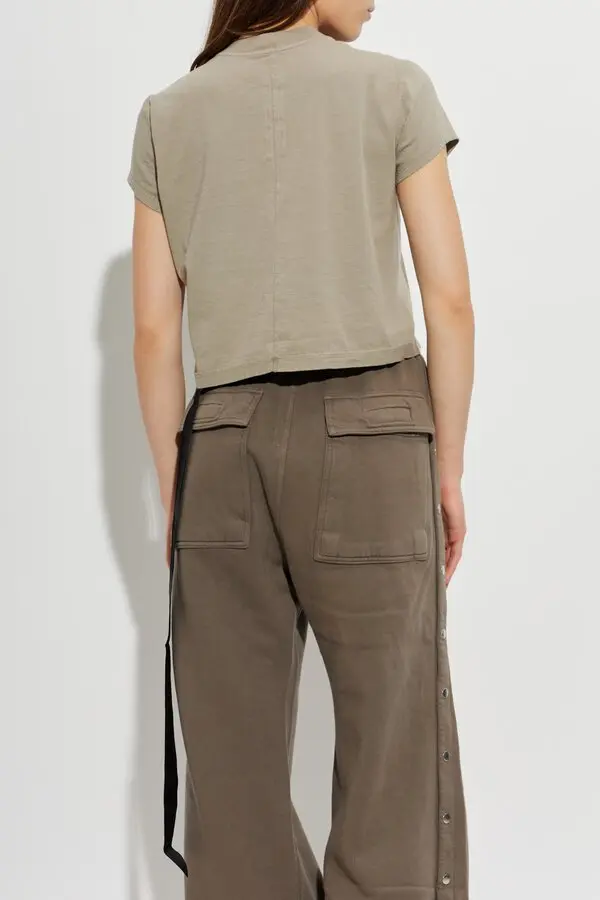 Rick Owens Cropped T-shirt With Decorative Strap