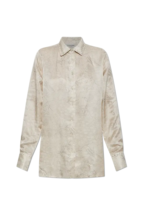 GOLDEN GOOSE Shirt With Floral Motif - Cream