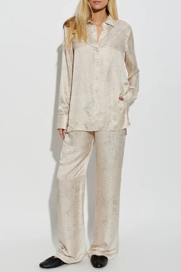 GOLDEN GOOSE Floral Motif Silk Blend Shirt