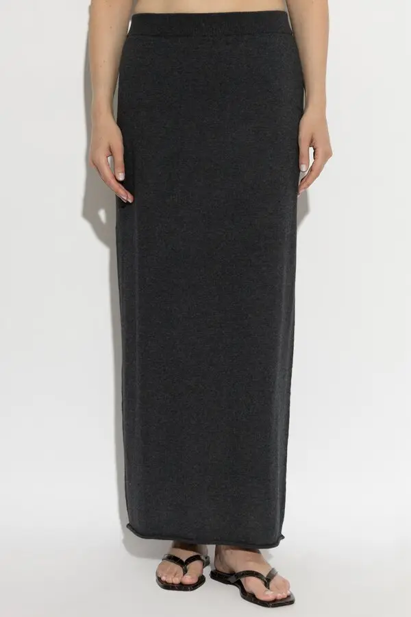 LISA YANG Charlotta" Maxi Skirt In Cotton Cashmere Knit - Grey
