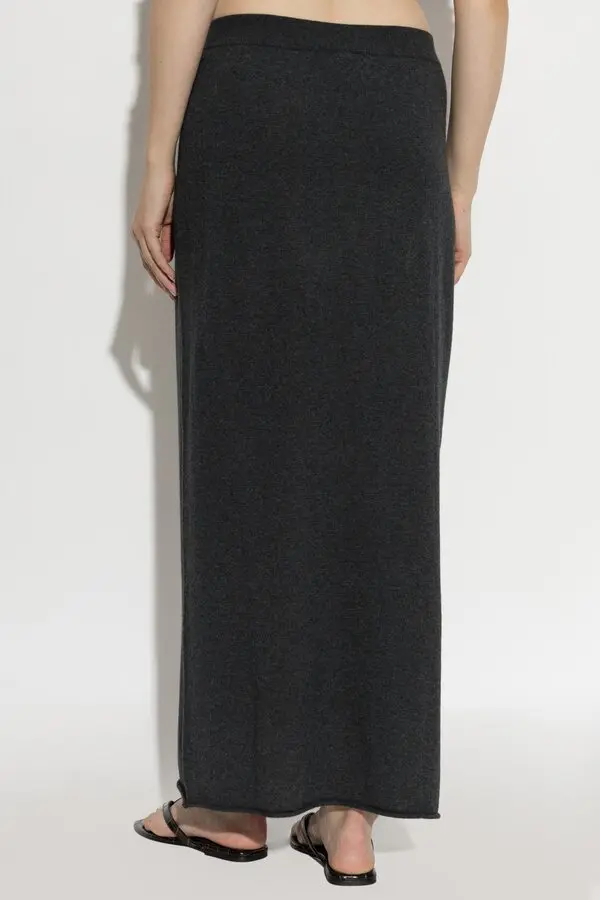 LISA YANG Charlotta" Maxi Skirt In Cotton Cashmere Knit - Grey