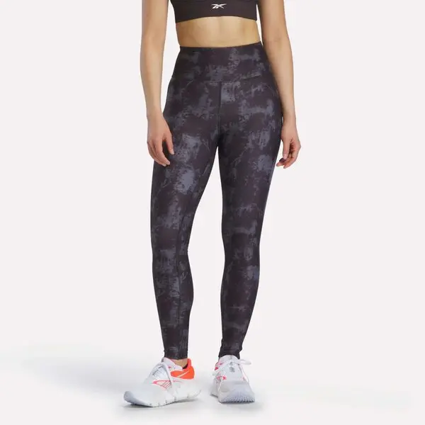 REEBOK High-rise Printed Leggings - Black