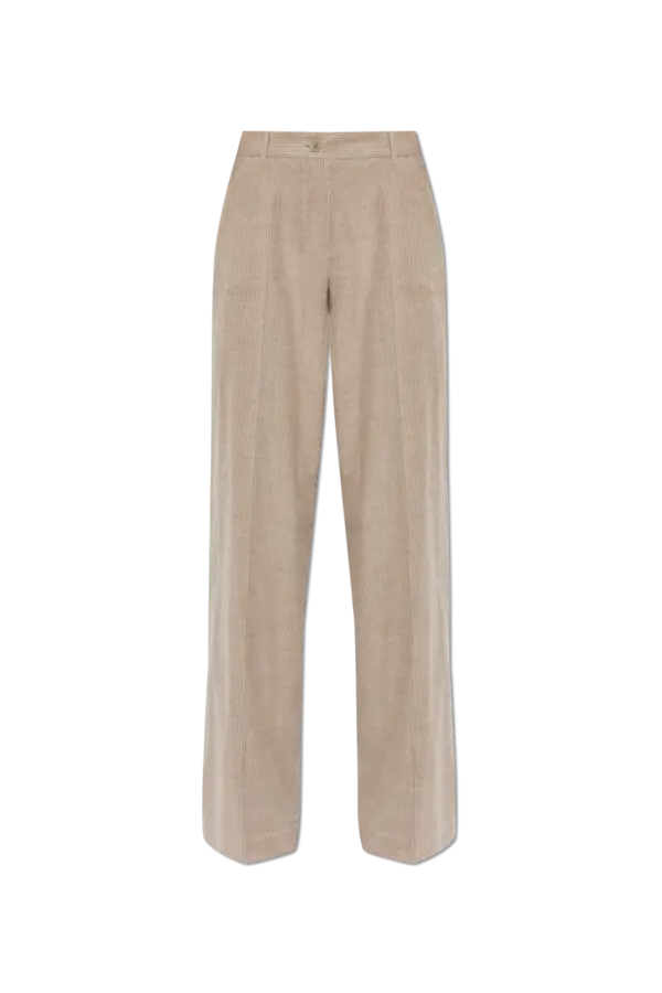 Paul & Shark Corduroy Wide-leg Trousers - Beige