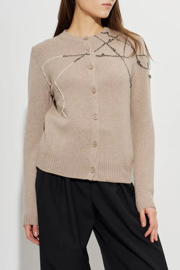 Fabiana Filippi Embellished Fine Knit Cardigan