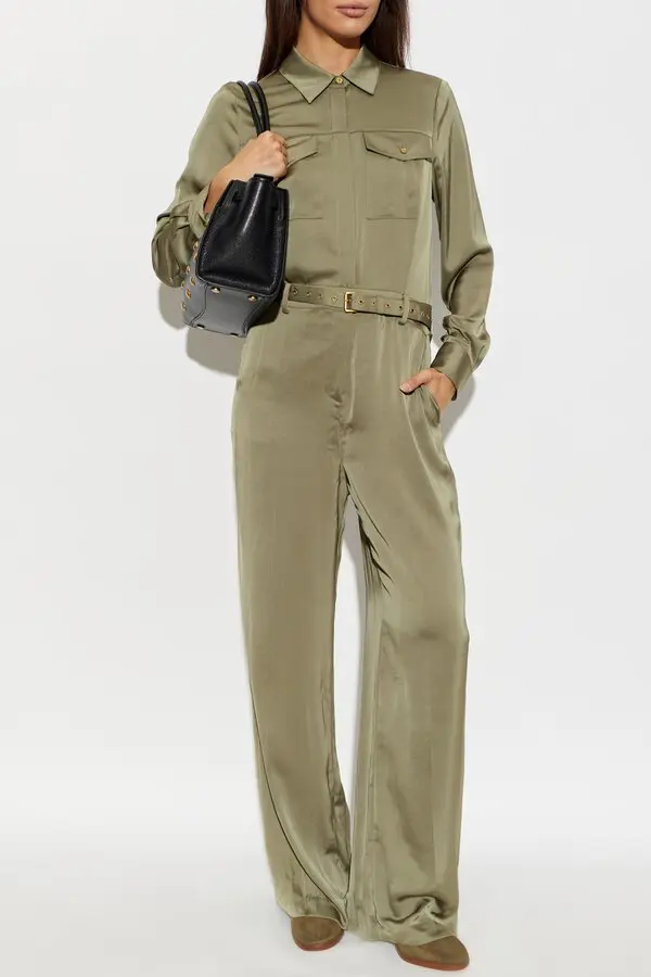Michael Kors Satin Jumpsuit With Belt