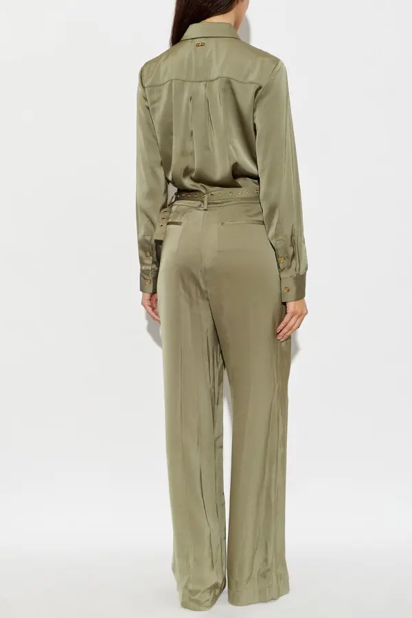 Michael Kors Satin Jumpsuit With Belt