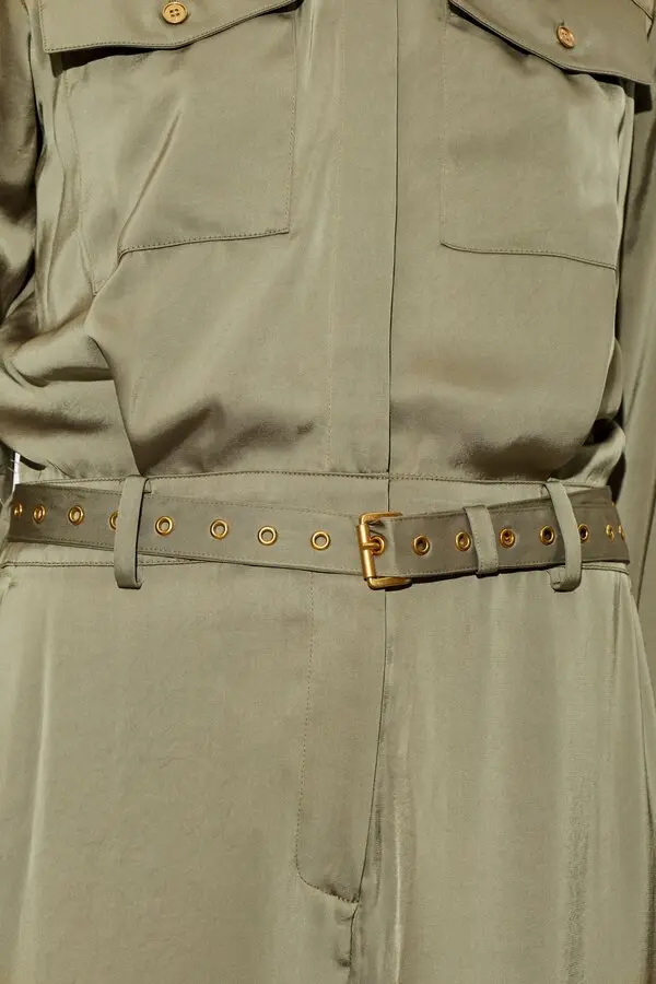 Michael Kors Satin Jumpsuit With Belt