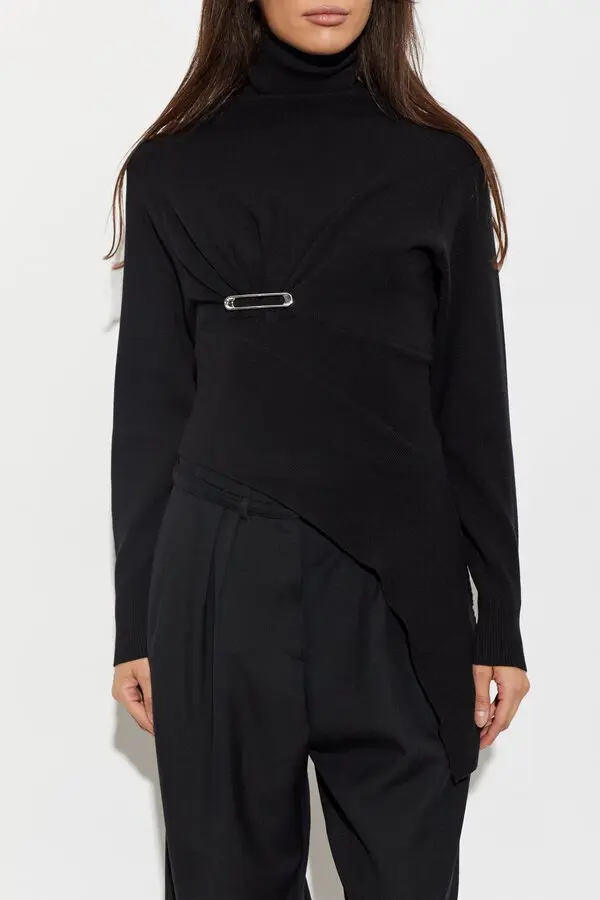 LANVIN Asymmetrical Turtleneck With Applique