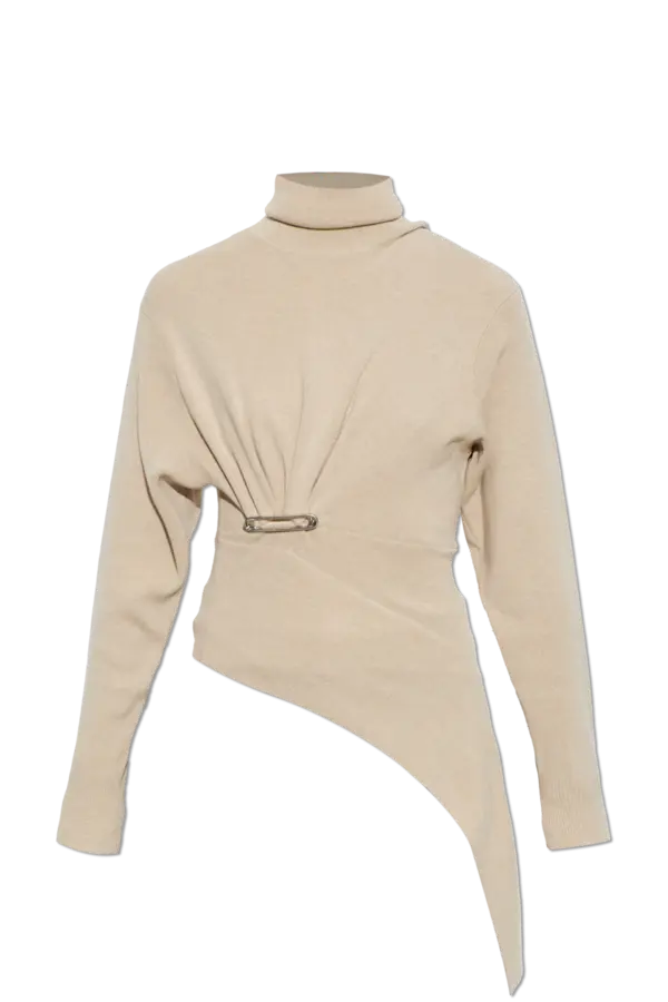 LANVIN Asymmetrical Turtleneck With Appliqu