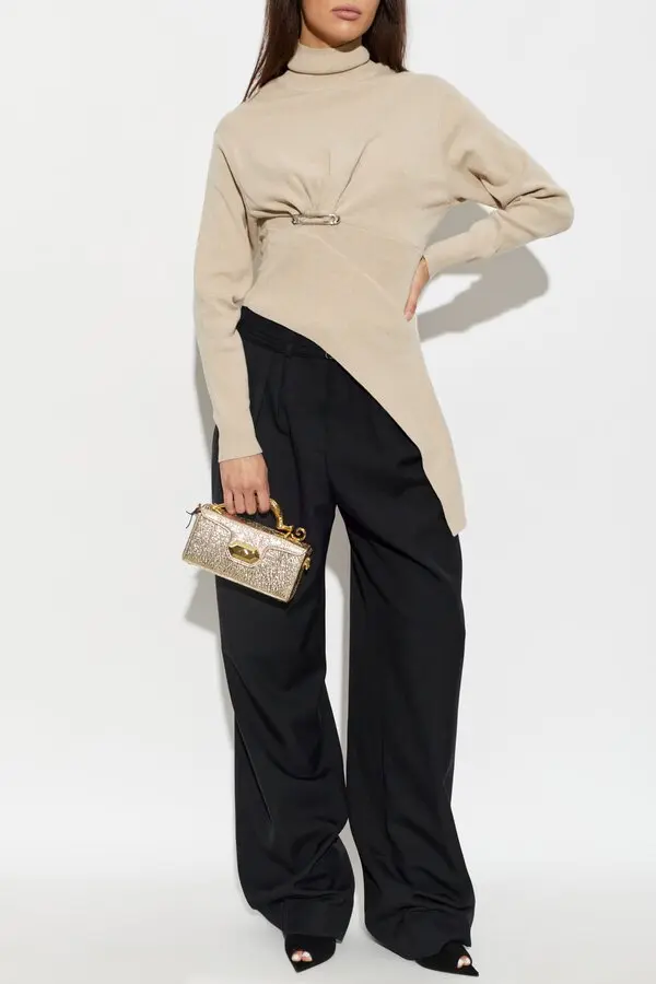 LANVIN Asymmetrical Turtleneck With Appliqu