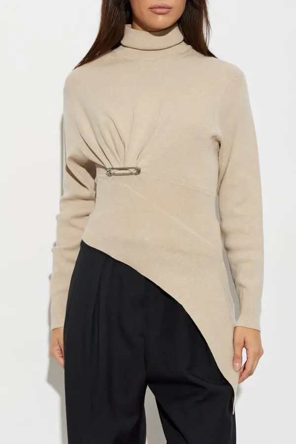 LANVIN Asymmetrical Turtleneck With Appliqu