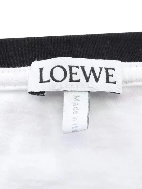 Loewe 2010s Anagram Embroidered Cotton T-shirt - White