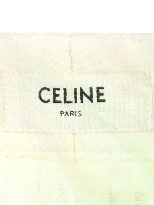 Celine 2010s Triomphe Button Striped Mini Skirt