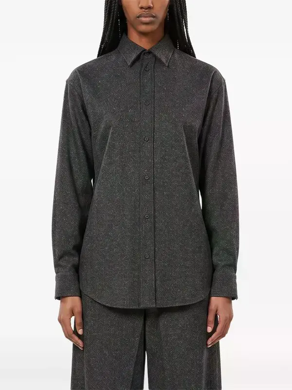 DARKPARK Herringbone Pattern Long Sleeve Shirt