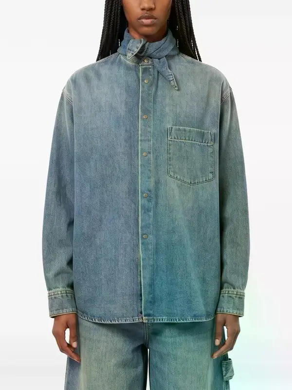 DARKPARK Scarf Detail Denim Shirt