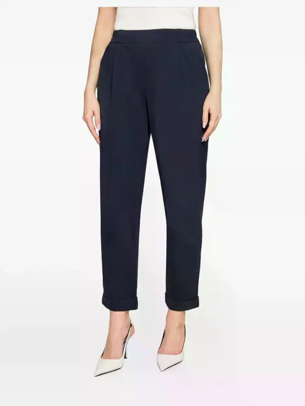 BETTY BARCLAY Pleated Tapered Leg Trousers With Turn-up Cuffs