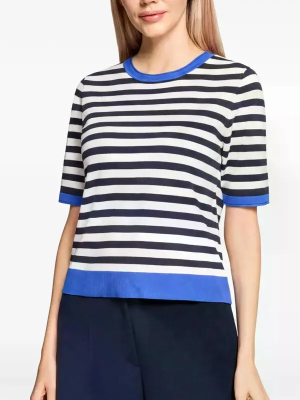 BETTY BARCLAY Striped Short-sleeve Sweater
