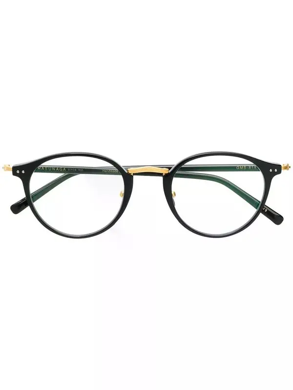 MASUNAGA Round Frame Eyeglasses - Black