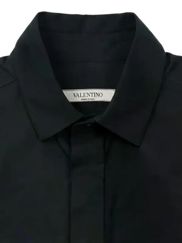 Valentino Garavani Epaulette-detail Chest-pocket Shirt - Black