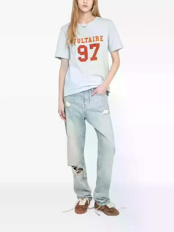 Zadig&Voltaire Cotton Crewneck T-shirt With Graphic Print