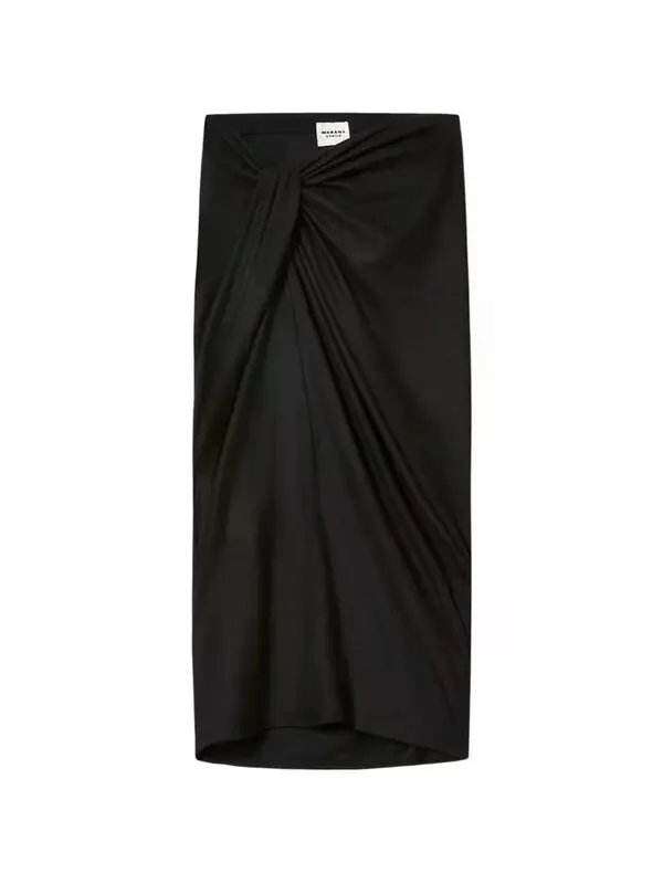 MARANT ETOILE Draped Knot Midi Skirt - Black