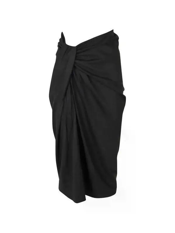 MARANT ETOILE Draped Knot Midi Skirt - Black